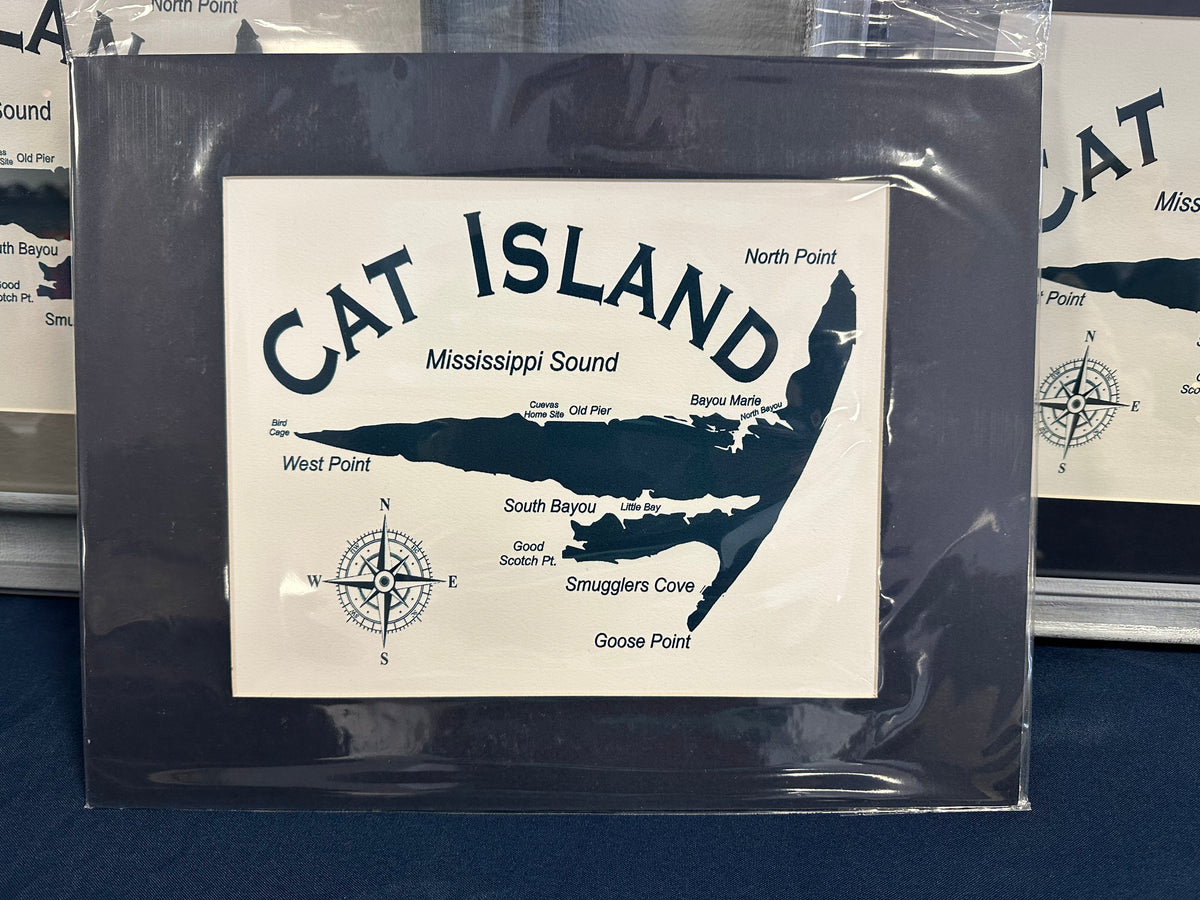 Cat Island - Matted Screen Print for Framing – MS Island Tees